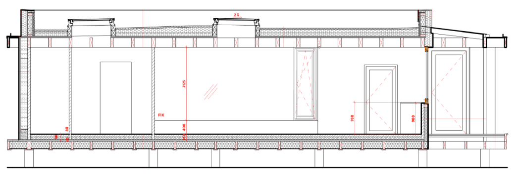 Dřevěný dům ze systému DEKPANEL na roštu a prefabrikovaných betonových ...